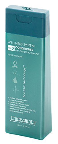 GIOVANNI Wellness System Conditioner, 8.5 oz. Chinese Botanicals & Ginseng Soothes Dry & Itchy Scalp, No Parabens, Color Safe, Lauryl & Laureth Sulfate Free