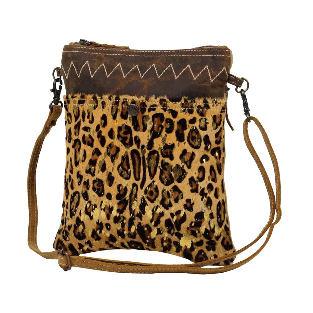 Myra Bag Spirit Animal Canvas And Cowhide Bag Upcycled Canvas, Leather & Cowhide S-2558
