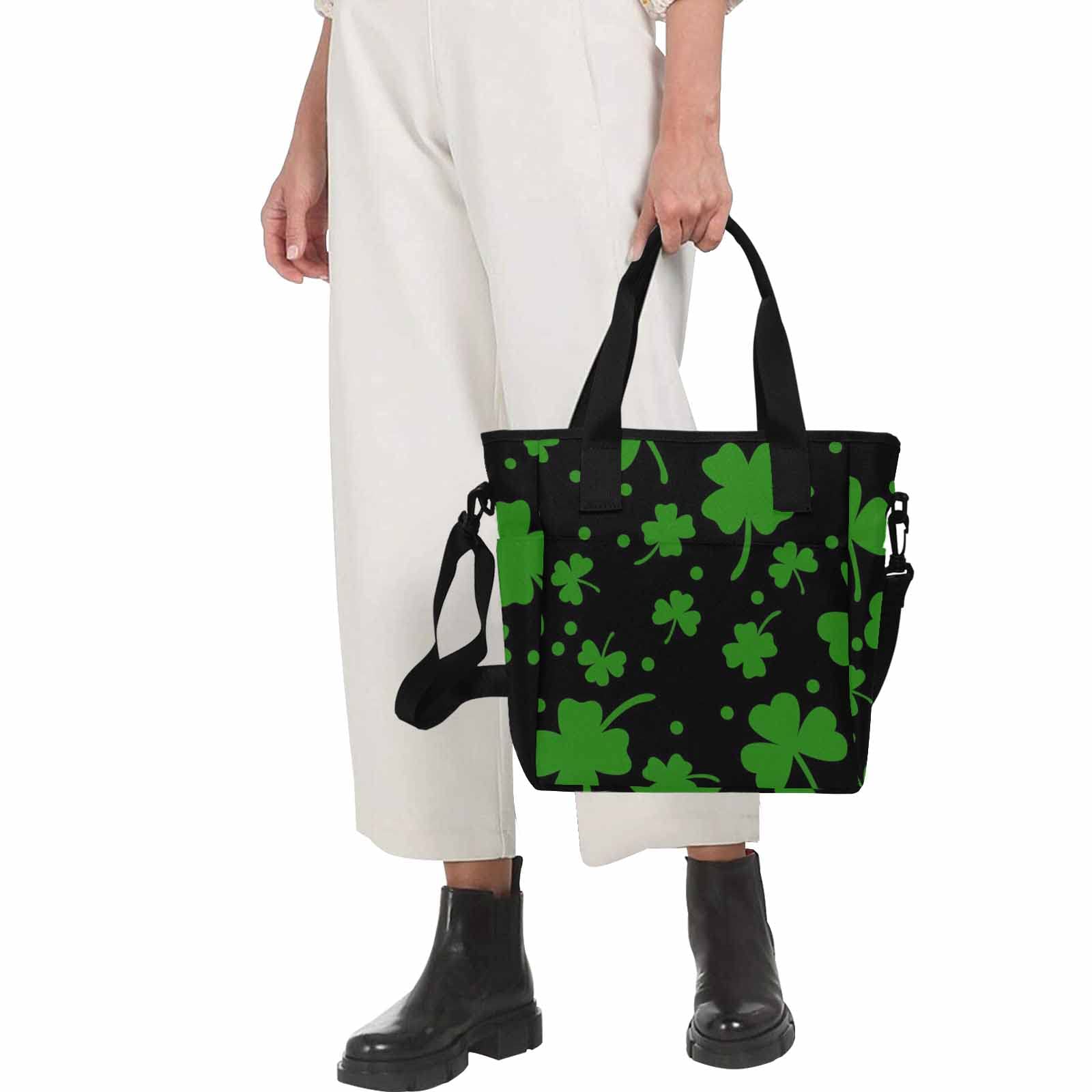 InterestPrint Ladies Tote Handbag, Lightweight Shoulder Bag Pocketbook St Patrick's Day Luck leaf