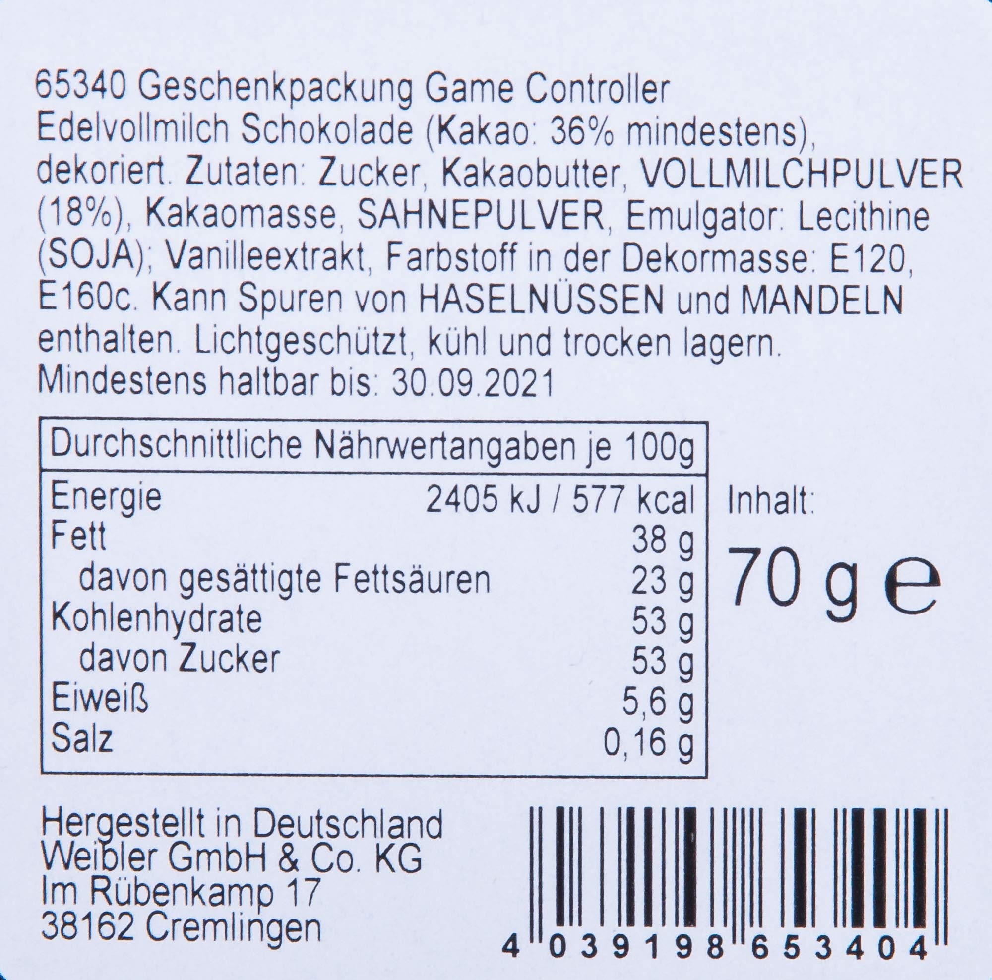 Chocolate Gift Box "Game Controller" 70g