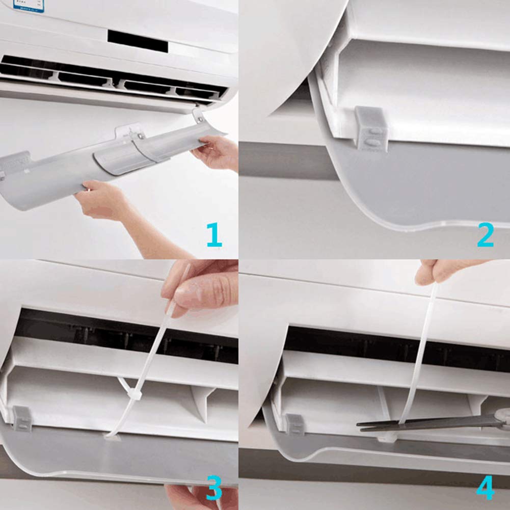 Cuteam Wind Deflector, Universal Home Office Retractable Air Conditioner Wind Shield Baffle Deflector White One Size