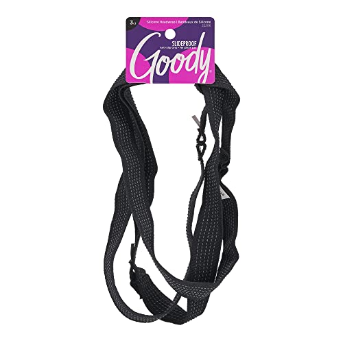 Goody Extra Thin Silicone Headwraps - 3 Count - Comfortable and Stylish Fabric Won't Pull, Snag or Damage Your Hair - Pain-Free Hair Accessories for Women, Men, Boys, and Girls