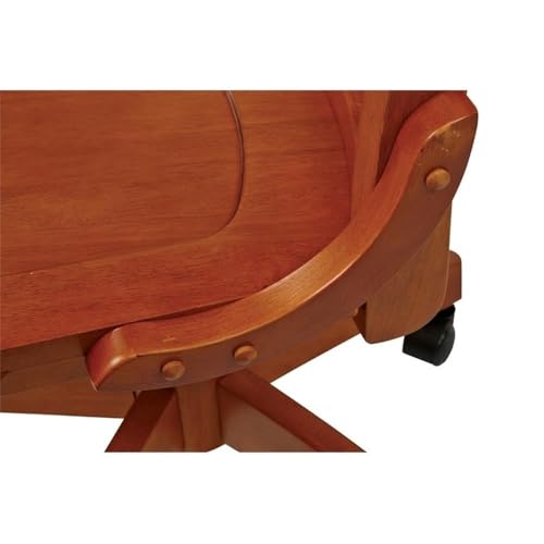 BOWERY HILL Traditional Solid Wood Armless Office Chair in Medium Brown