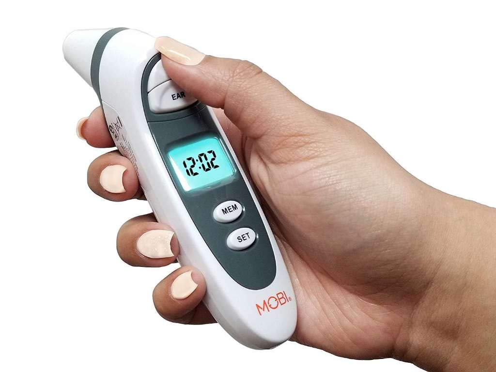 MOBI DualScan Prime 2-in-1 Ear & Forehead Digital Thermometer with Food & Bottle Readings, 6+ Features