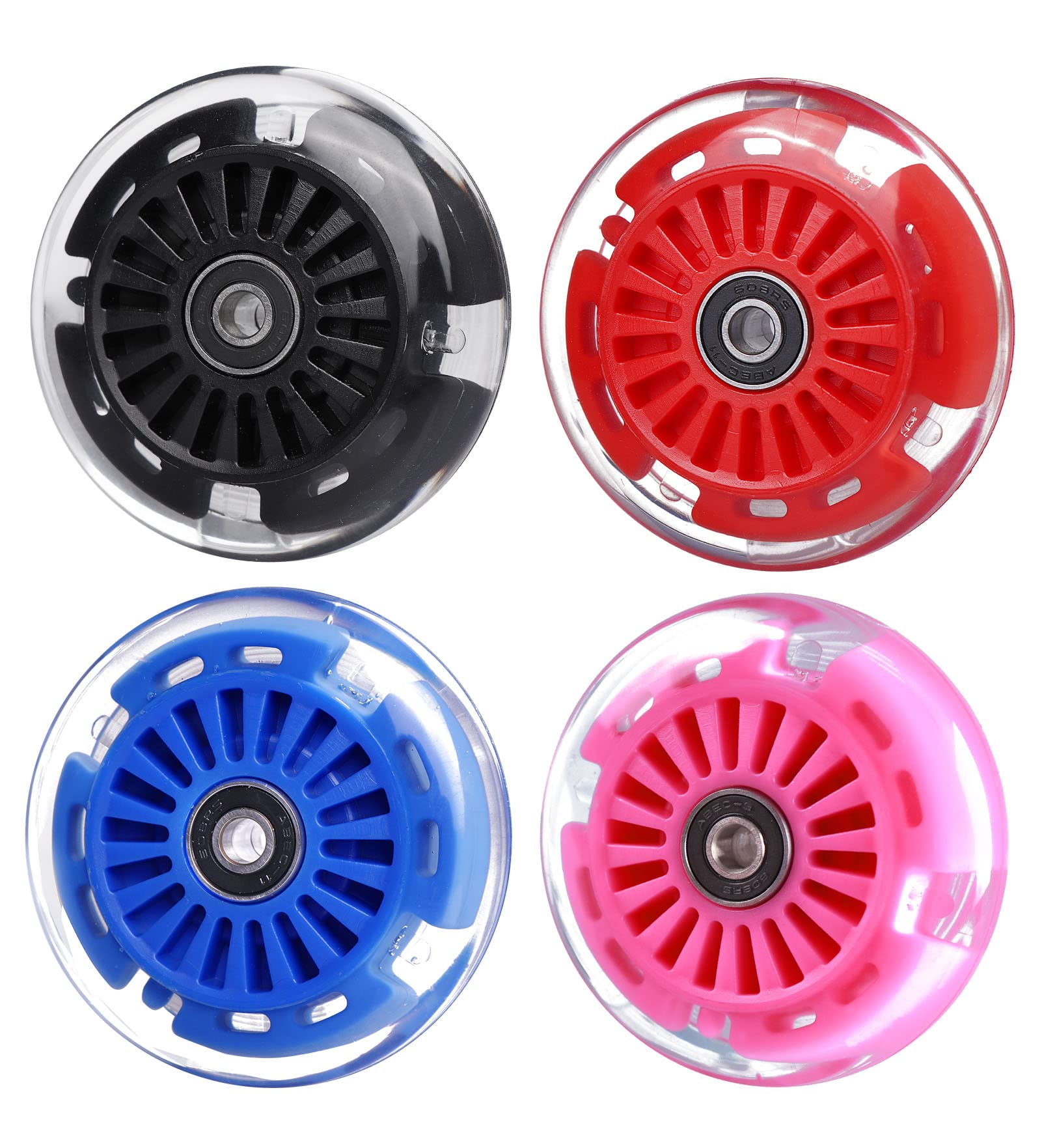 Gladeer 90mm Wiggle Car Polyurethane Replacement Wheels Set for Upgrades for PlasmaCar Ride-on Toys Wiggle Car Replacement Wheels, 4-Pack (Black)