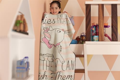 Disney Aristocats Marie Ladies Do Not Start Fights Micro Raschel Fleece Throw Blanket 46" x 60" (116cm x 152cm)