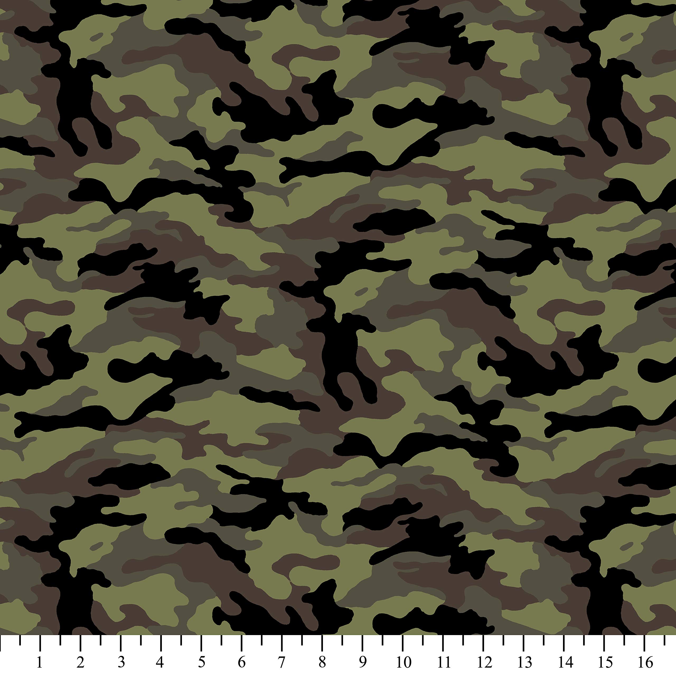 Camouflage Cotton Fabric by The Yard, Continuous Lengths