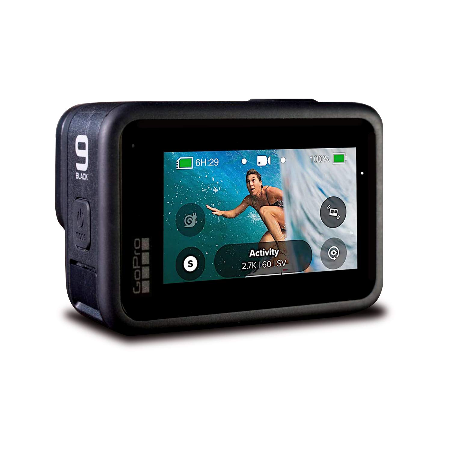 GoPro HERO9 Black - Waterproof Action Camera with Front LCD and Touch Rear Screens, 5K HD Video, 20MP Photos, 1080p Live Streaming, Stabilization + 32GB Card and 2 Extra Batteries