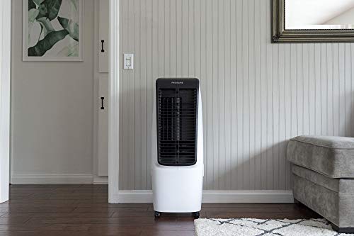 Frigidaire Portable Evaporative Air Fan and Humidifier| Portable Air Conditioner Cools up to 640 Square Feet | Personal Indoor Swamp Cooler | 600 CFM | Black/White
