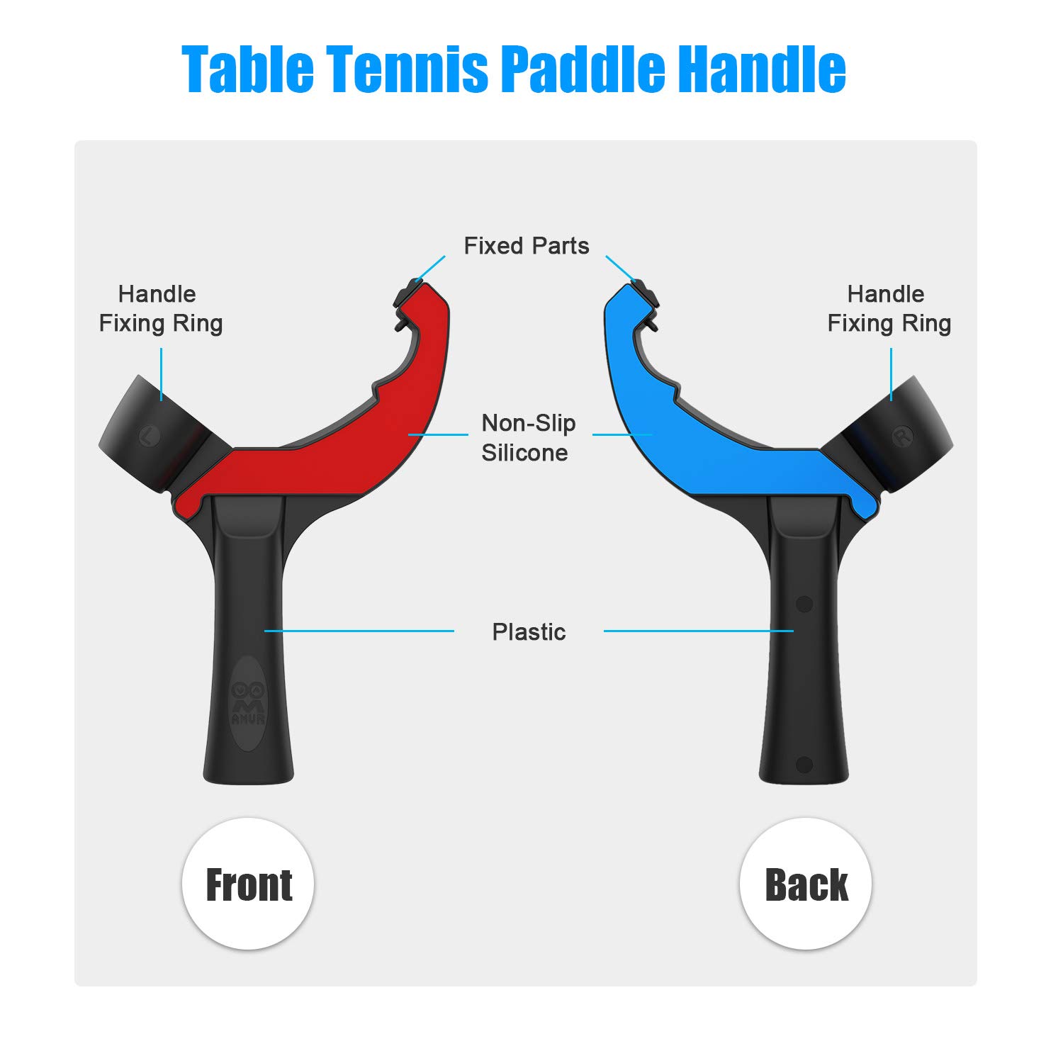AMVR Resilient VR Facial Vent Soft Interface+AMVR Table Tennis Paddle Grip Handle for Oculus Quest 2