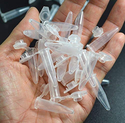 BronaGrand 200 Pieces 0.5ML Polypropylene Graduated Microcentrifuge Tubes with Attached Lid Clear