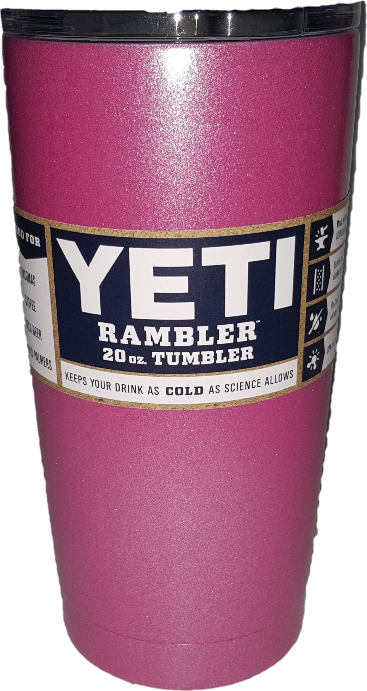 Frosted Pink Yeti Rambler Tumbler 20-0z with NEW Magslide lid