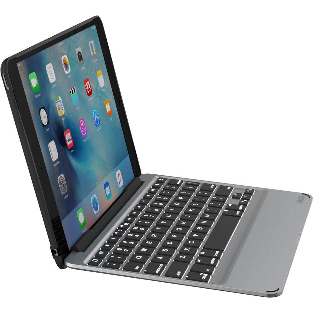 ZAGG Slim Book Ultrathin Case, Hinged with Detachable Bluetooth Keyboard for Apple iPad Pro 9.7 - Black (ID8ZF2-BB0)