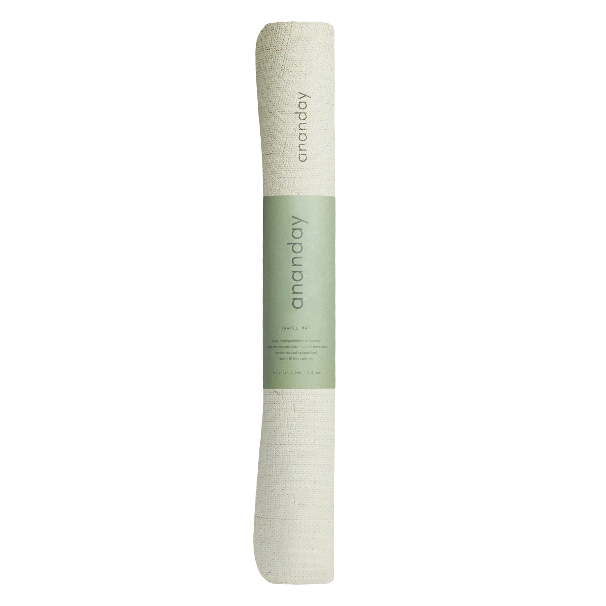 Ananday Travel Yoga Mat 2mm Thin β Lightweight, Foldable, Ultra Portable, Plastic-Free, Non-Slip, Non-Toxic, Plant-Based, Sustainable, Supportive and Carbon Neutral β Trees for Every Mat