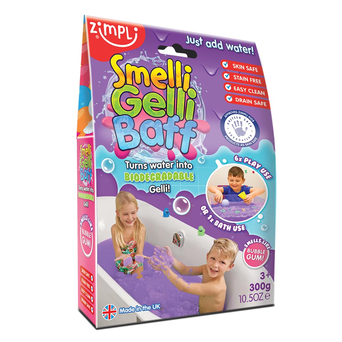 Zimpli Kids Smelli Gelli Baff - Bubblegum - 300G - 1 Use