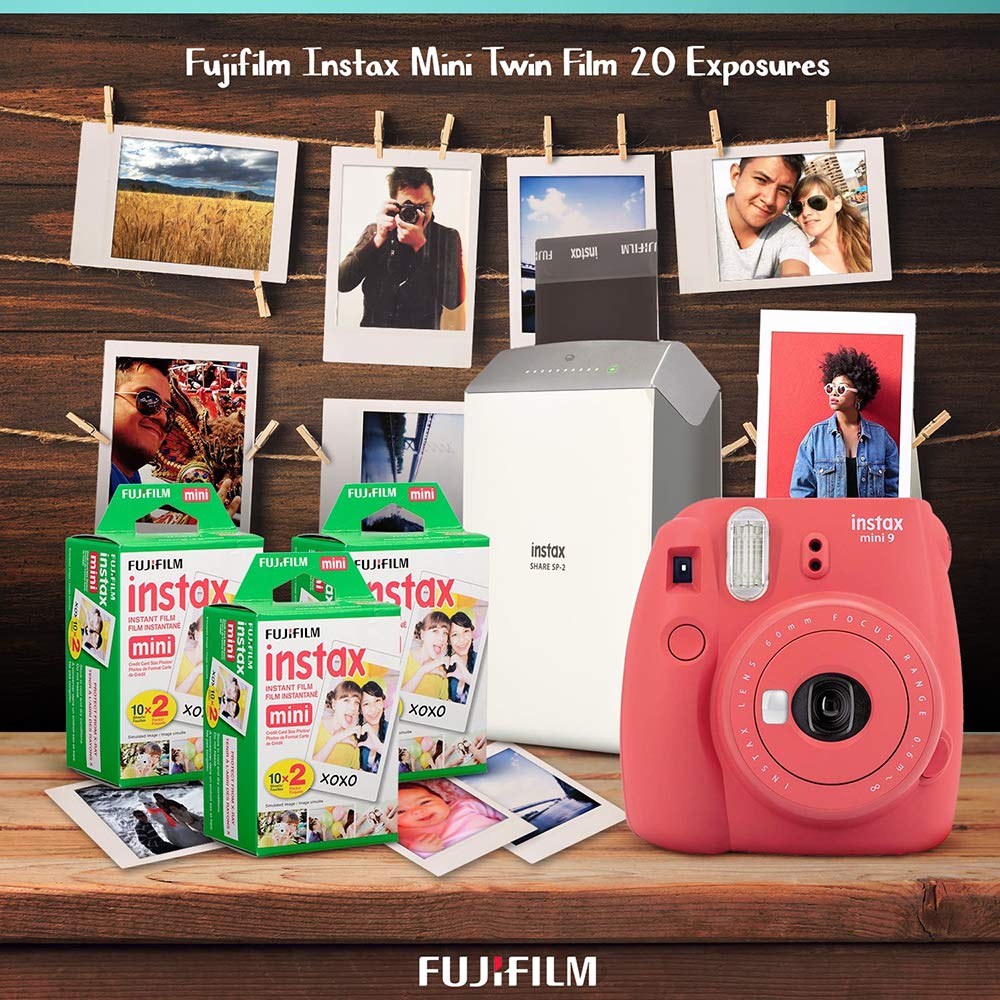 FUJIFILM Instax Mini 11 (Sky Blue) 168 Piece Accessory Bundle w/FUJIFILM INSTAX Mini Instant Film (40 Exposures) Camera Case w/Strap, Selfie Lens, Album, Stickers, Frames & More