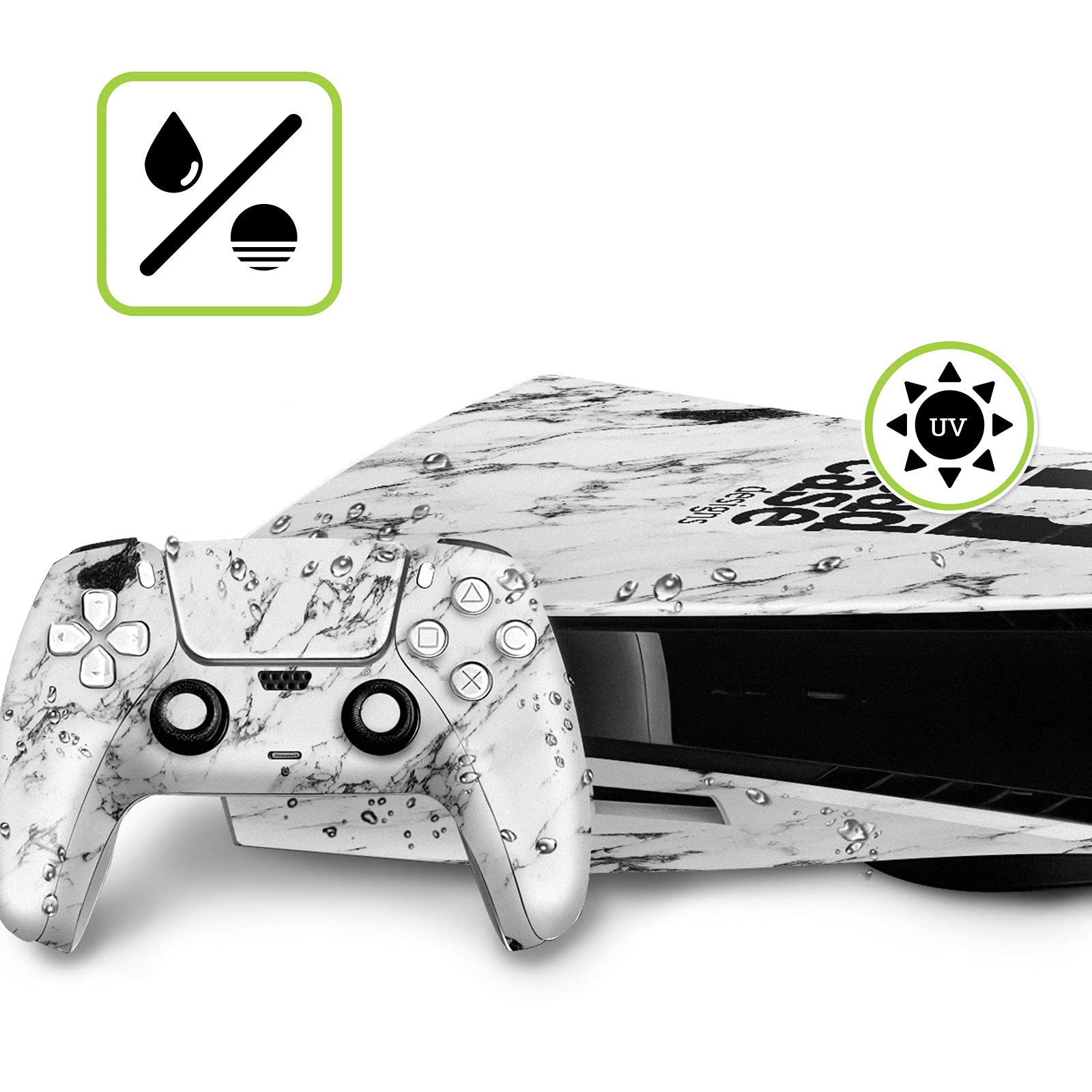 Deep Teal Stone Art Mix Vinyl Faceplate Sticker Gaming Skin Case Cover Compatible with Sony Playstation 5 PS5 Digital Edition Console and DualSense Controller