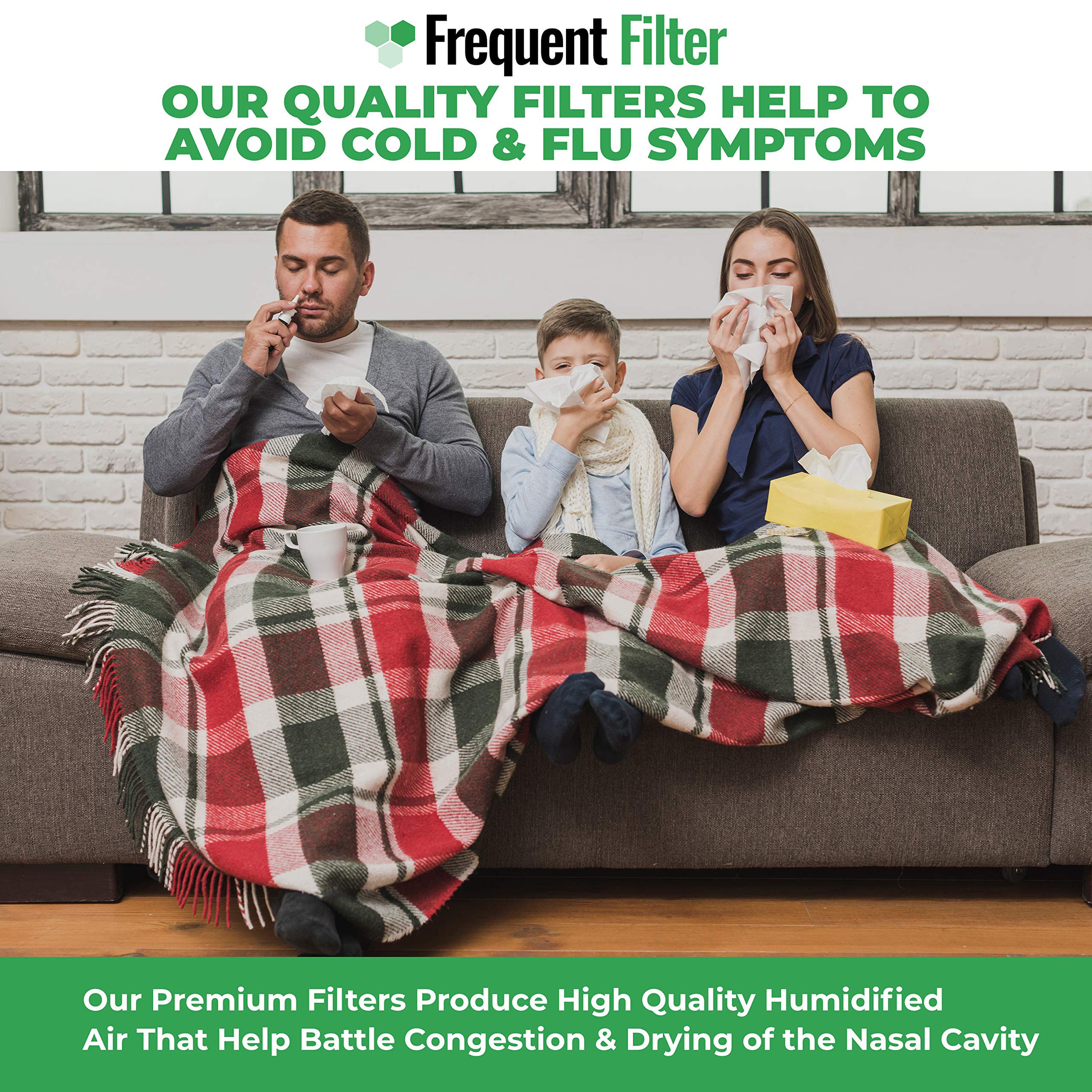 Frequent Filter Compatible Vicks, Kaz, Protec, Cool Mist Humidifier Replacement Model WF2 & PWF2 Filter | Pack of 4 | Germ-Free Wicking Filters for Starry Night Humidifiers. New 2022 Upgraded Model