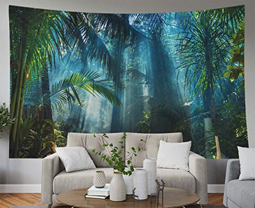 Fullentiart Wall Tapestry Large Tapestry Morning Light Beautiful Jungle Garden Hanging Tapestry Cool Tapestry Dorm Tapestry 92.5X70.9 Inch