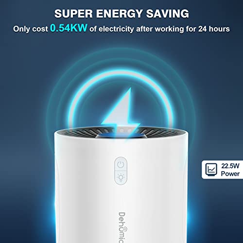 Dehumidifiers, AIUSEVO 27oz Dehumidifier, Small Dehumidifiers for Home Ultra Quiet with Colorful LED Light, 2 Speeds, Auto-Off, Safe Dehumidifier for Bedroom Bathroom Closet RV (280 sq ft) White
