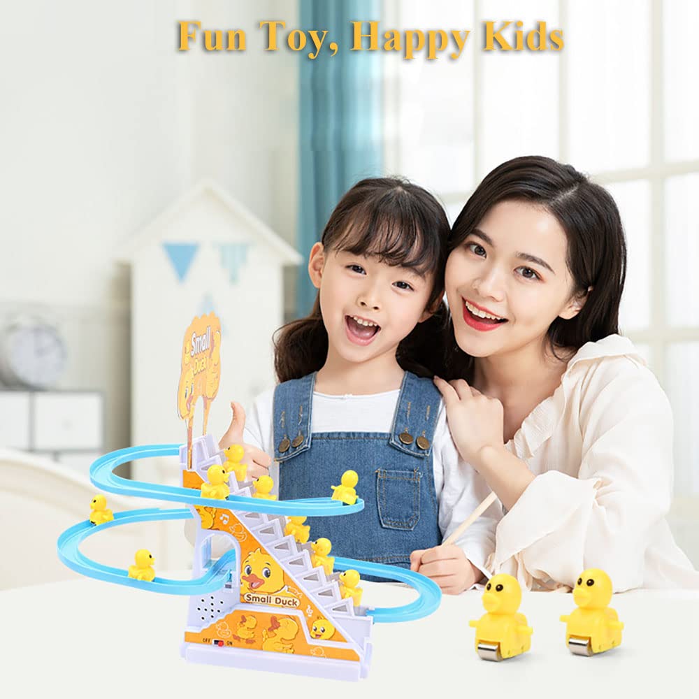 NEXTAKE Extra Ducks/Penguins for Stair-Climbing Toy Set, Accessory for Automatic Stair-Climbing Ducklings Cartoon Slide Toy Escalator Toy, Fit The 1.5cm/ 0.59inch Track (Extra 3 Ducks + 3 Penguins)