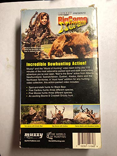 Muzzy Presents Big Game Xtreme 15 Exciting Bowkills VHS 115 Minutes Moose Caribou Black Bear Grizzly Bear Rare Hard to Find Home Video