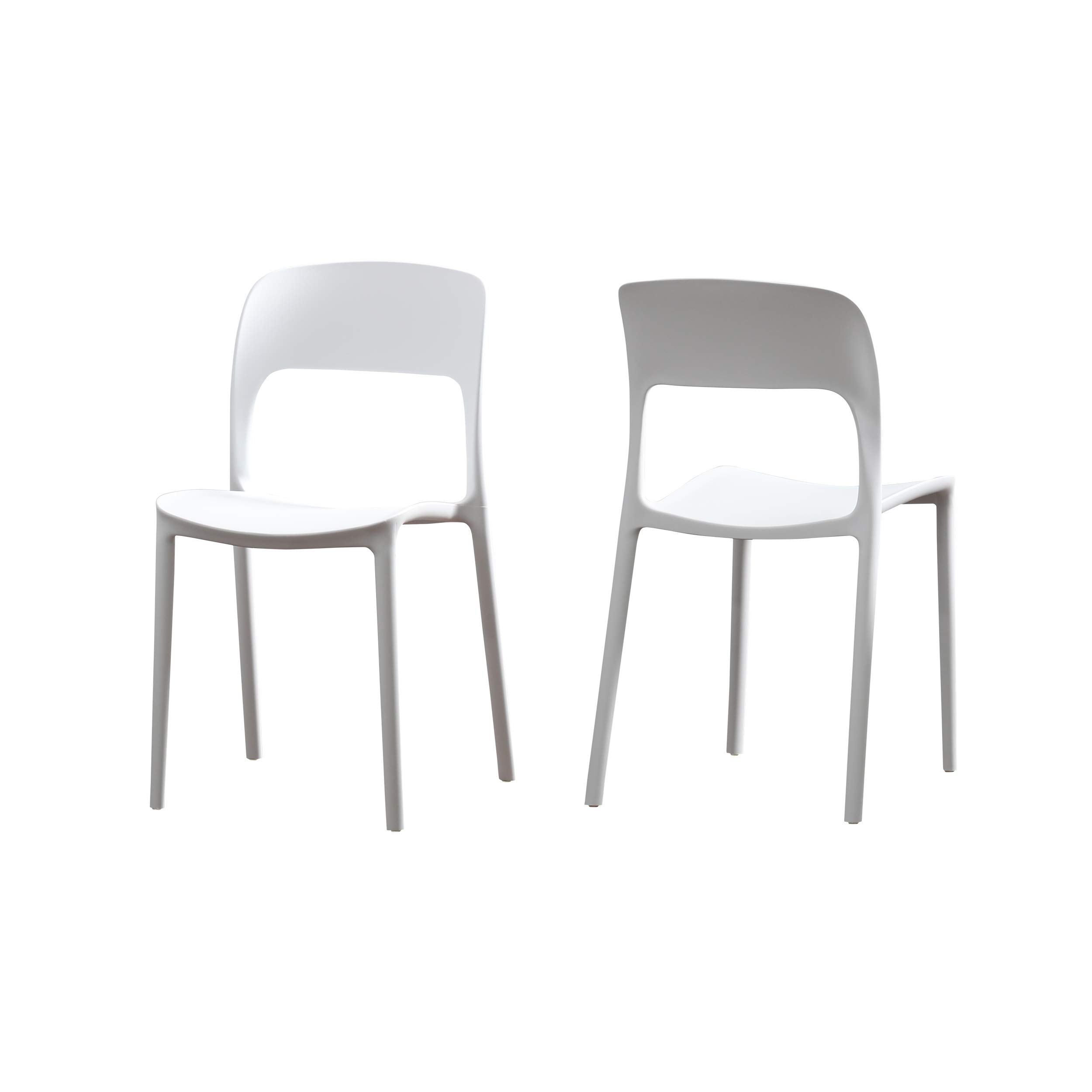 Christopher Knight Home Dean Outdoor Plastic Chairs (Set of 2), White