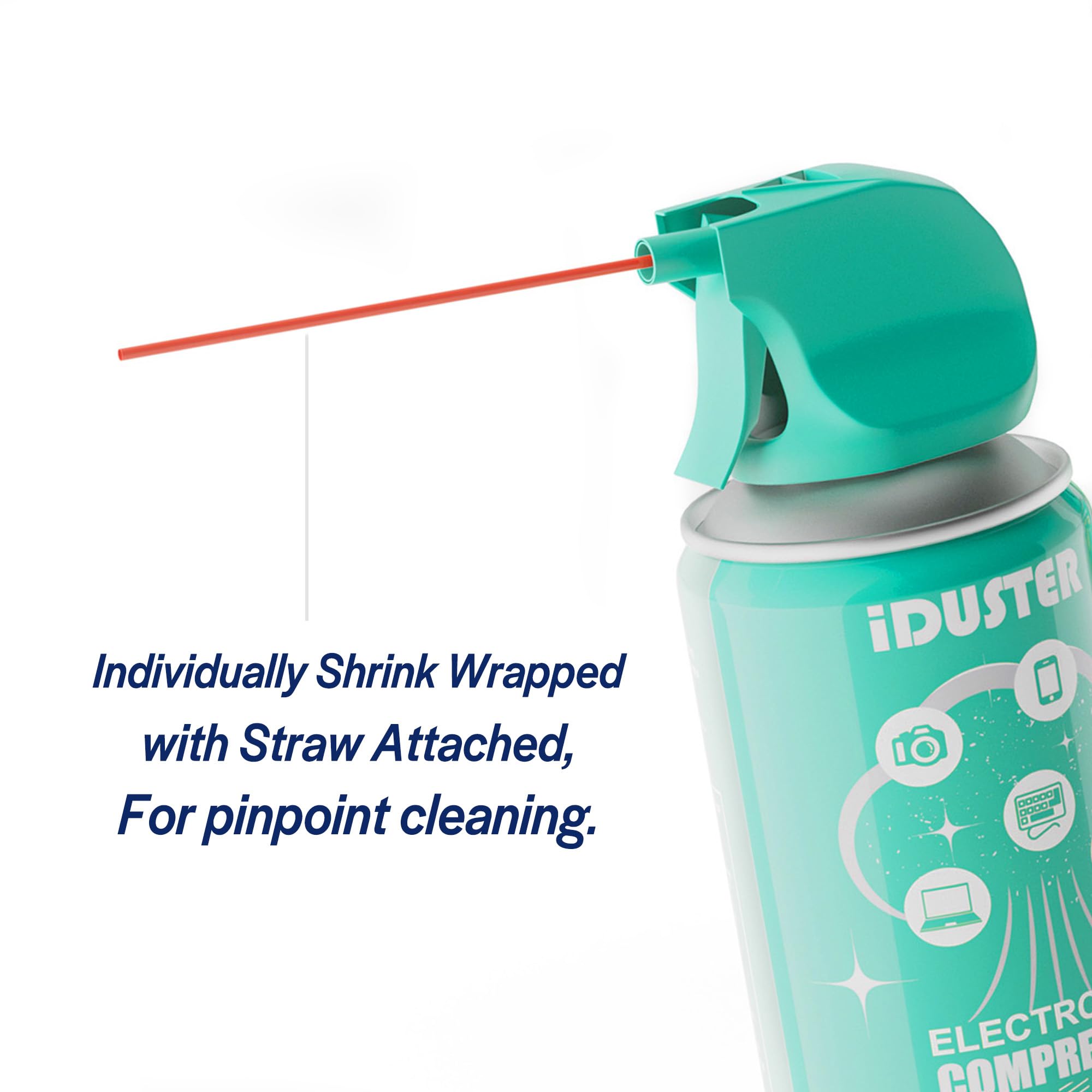 Compressed Air Duster Cleaner for Keyboard - iDuster Air Cans for Cleaning Dust, Hairs, Crumbs, Scraps for Laptop Computer Jewelry Camera, 3 Packs