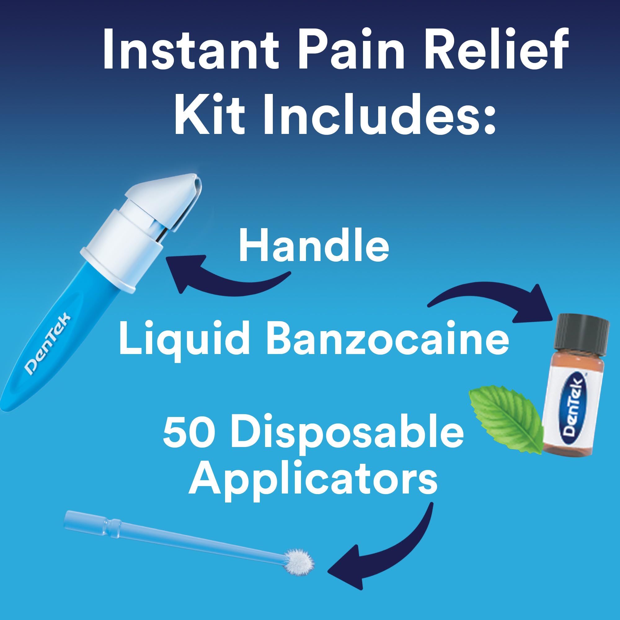 DenTek Instant Oral Pain Relief Maximum Strength Kit for Toothaches | 50 Count