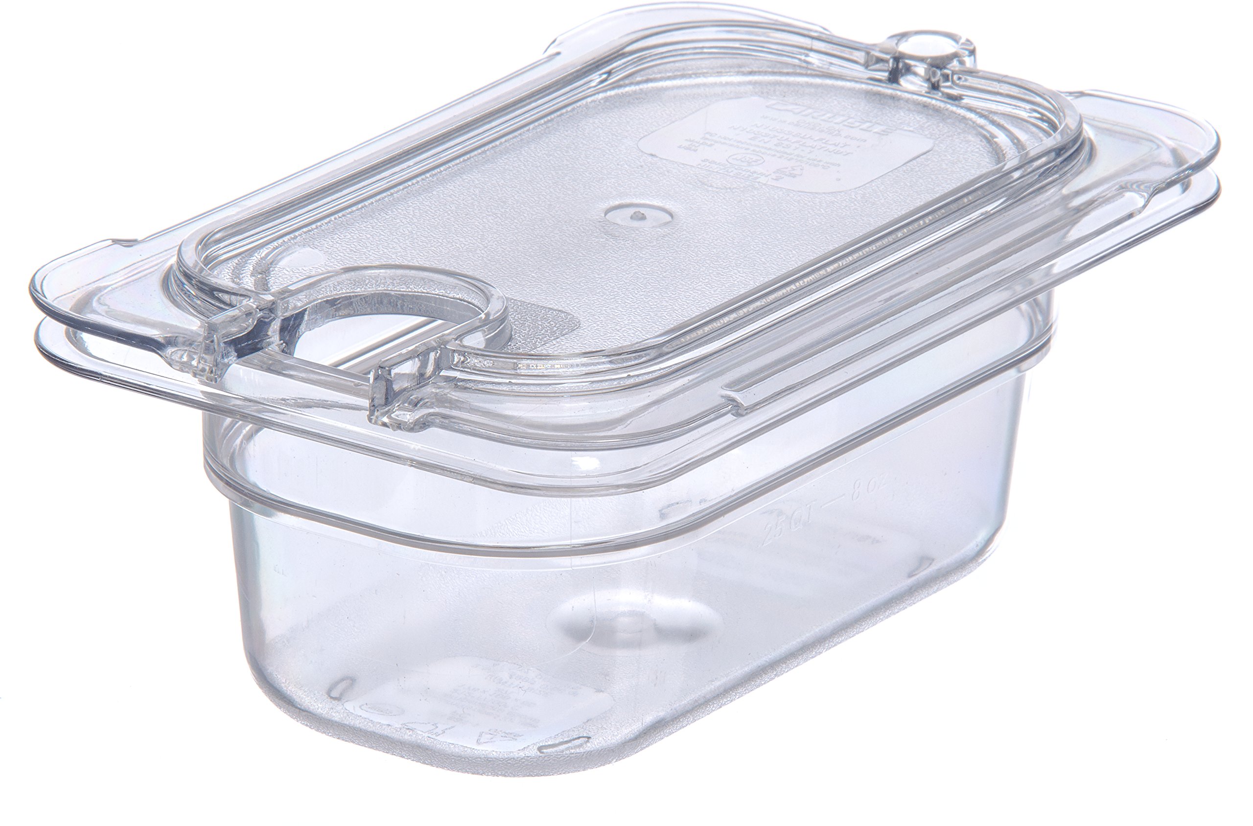 Carlisle FoodService Products 10337U07 StorPlus Ninth Size Polycarbonate Universal Flat Surface Notched Food Pan Lid, Clear