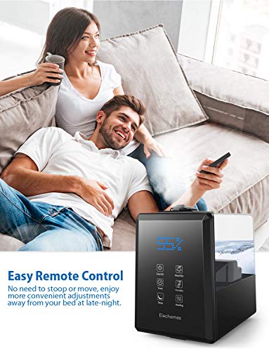 Elechomes Humidifiers for Bedroom (6L), Ultra-Quiet Warm and Cool Mist Humidifiers for Home, Baby and Plants, Customized Humidity, Sleep Mode, Timer, UC5501, Black
