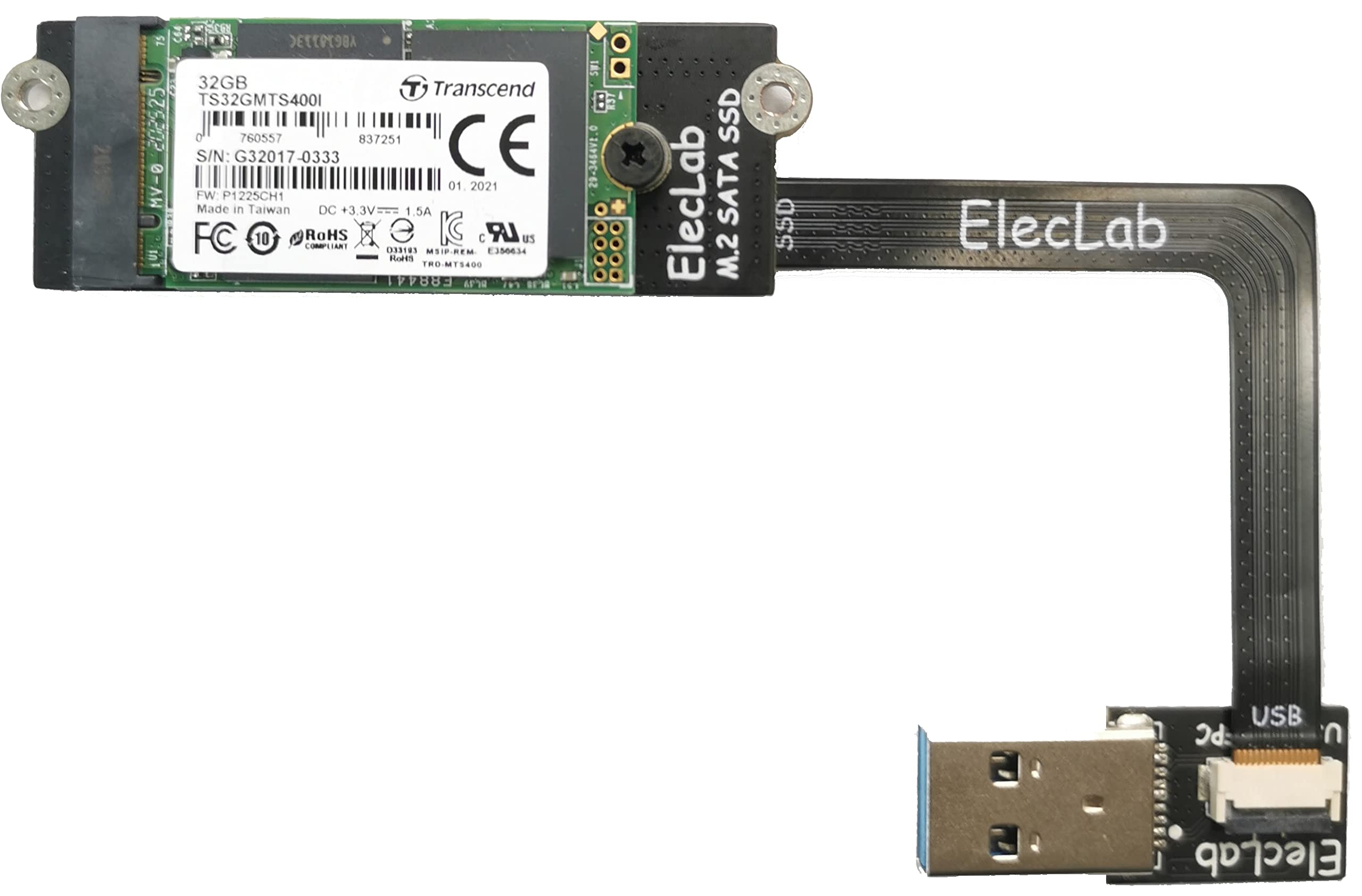 ElecLab M.2 2242 NGFF SSD USB 3.0 Adapter for RPi 4