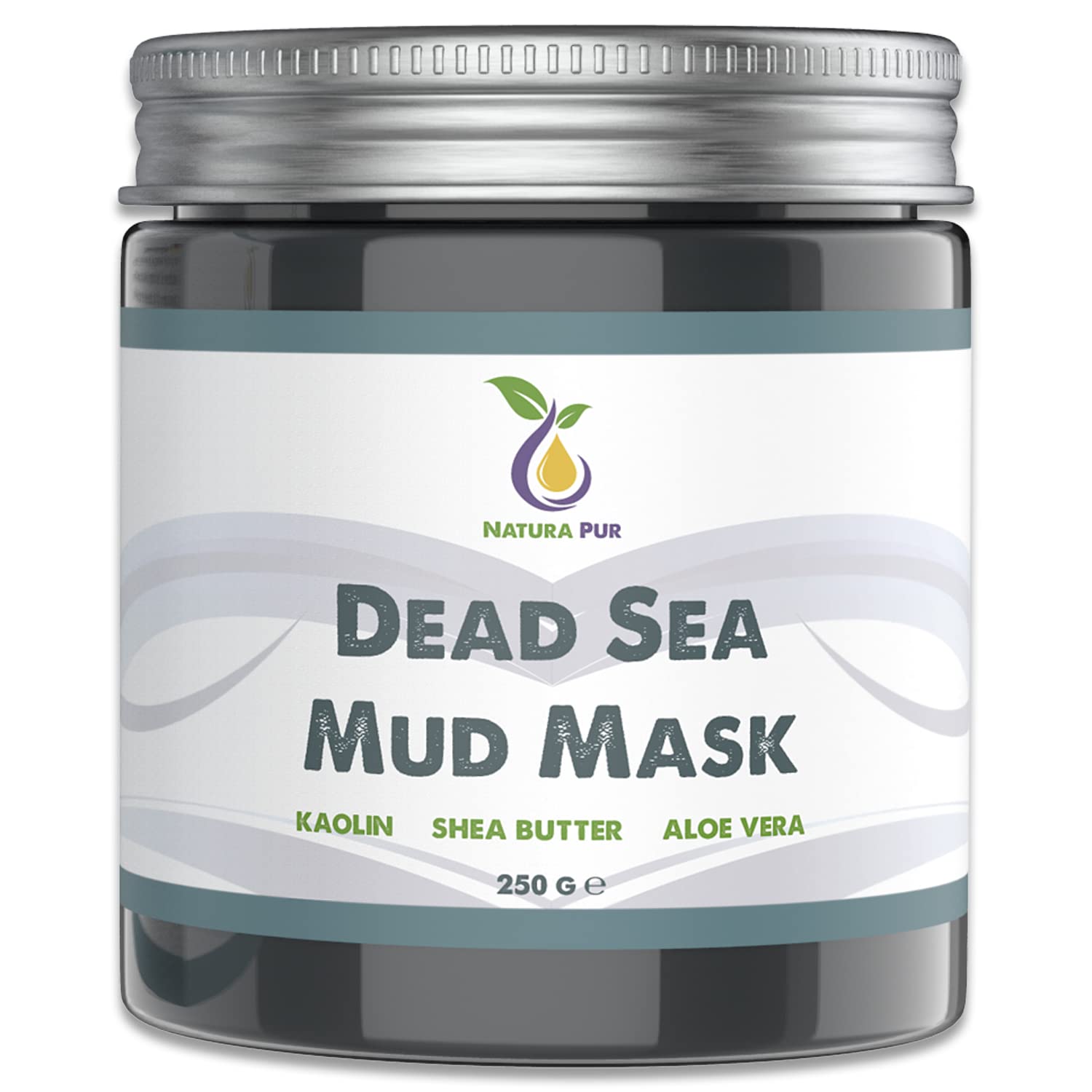 Natura Pur Dead Sea Mud Mask, vegan - Anti-aging care for dry, oily and impure skin - acne & blackheads clay face mask - 8.8 Oz/250g