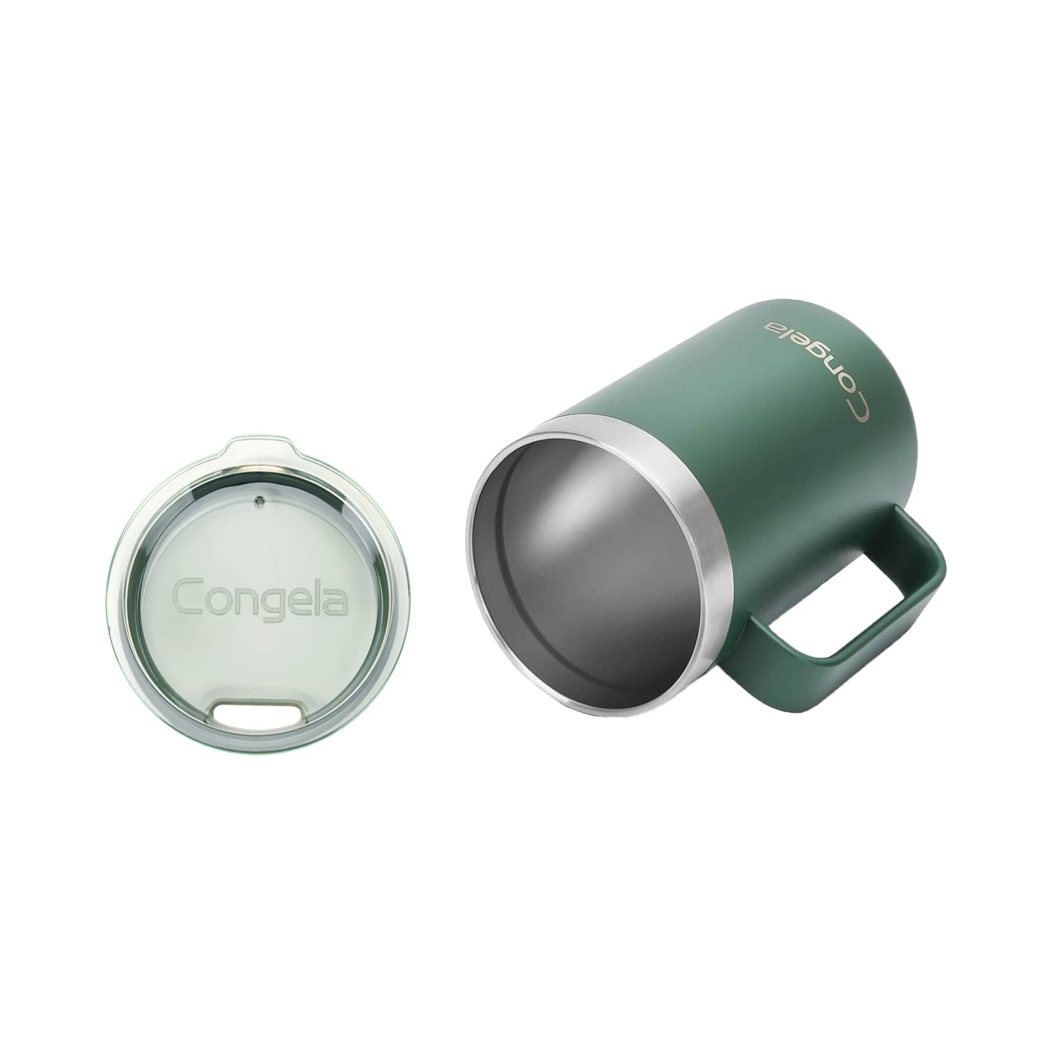 Congela 18oz stainless steel insulated coffee mugs with handle, double wall stainless coffee mugs, coffee tumblers 2Pack (Forest+Desert Sage,18oz 2Pack)