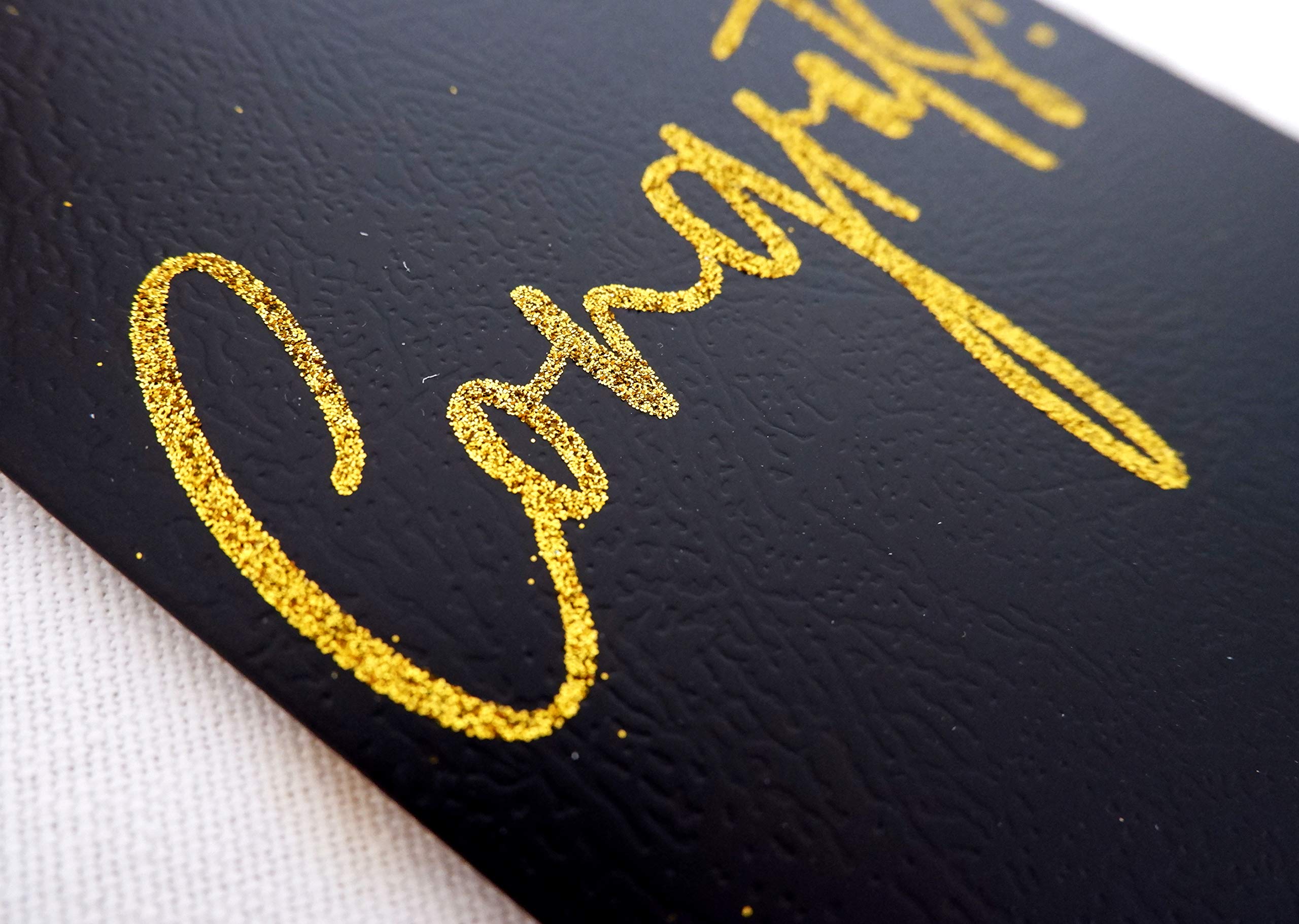 Congratulations Card - 2 Pack "Congrats!" Black Textured Greeting Card in Gold Glitter Letters with Kraft Envelope - 5" x 7" Blank Inside - For Graduation, Promotion, Engagement, Announcement