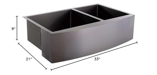 Vintage Tub & Bath Stainless Steel 33 Inch Double Bowl Apron Front Farmhouse Kitchen Sink