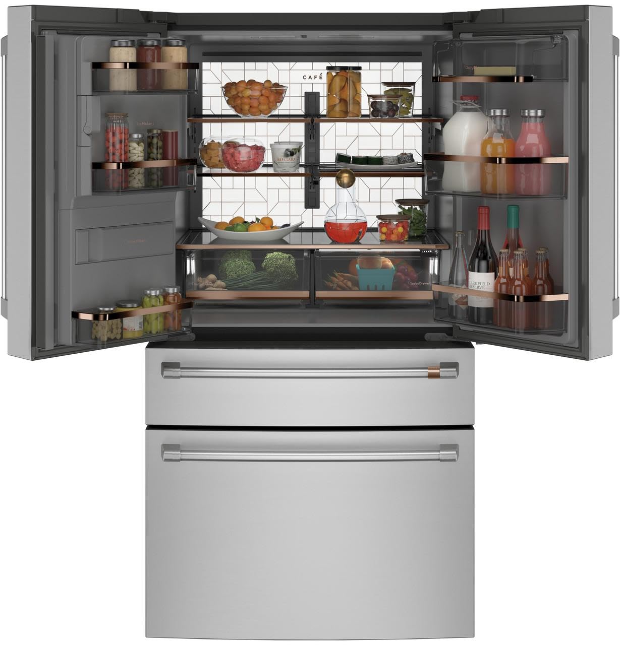 Café CXE22DP2PS1 22.3 Cu. Ft. Stainless French Door Counter Depth Smart Refrigerator