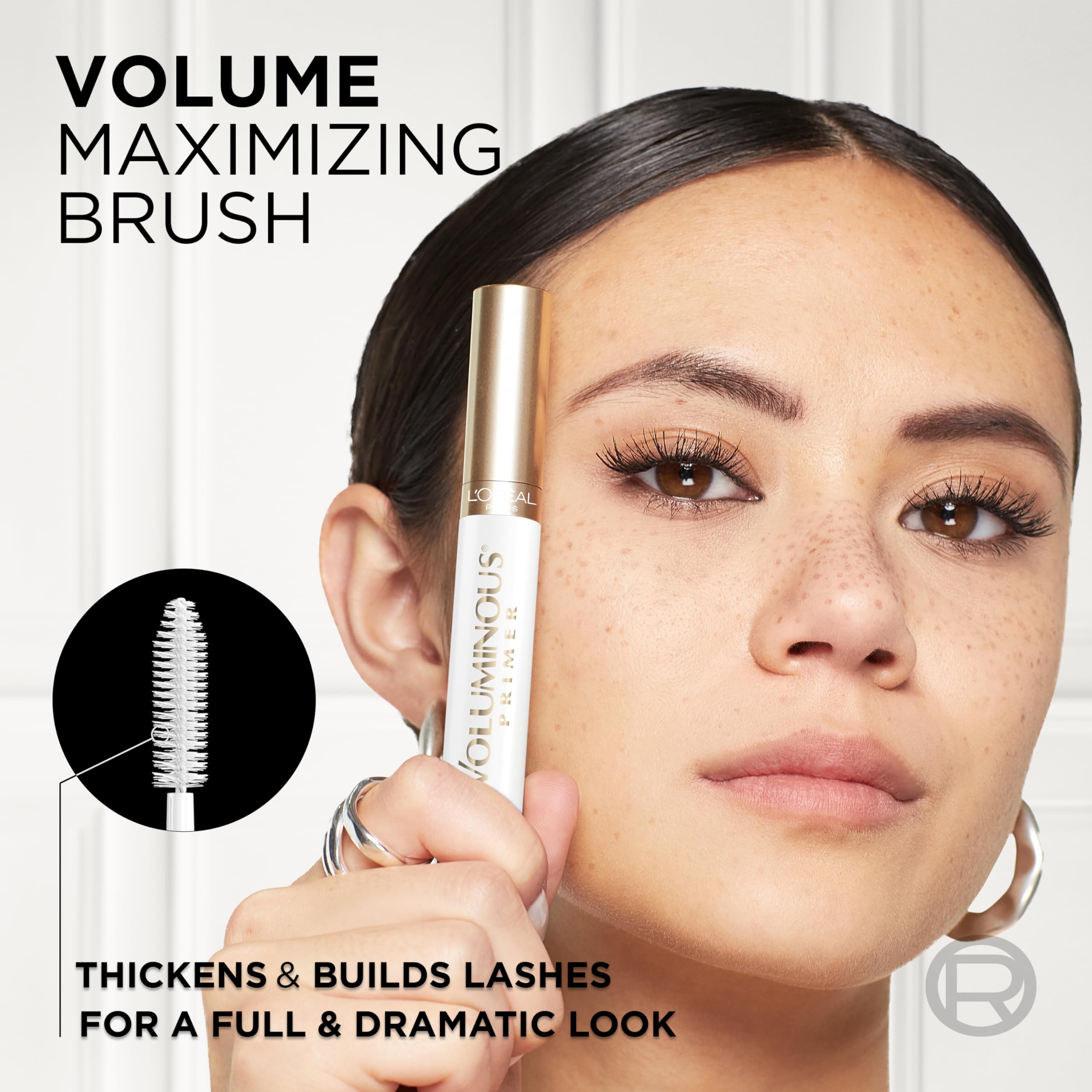 L’Oréal Paris Voluminous Lash Boosting Conditioning Primer Mascara, White Primer, 0.24 Fl Oz., 2 Count