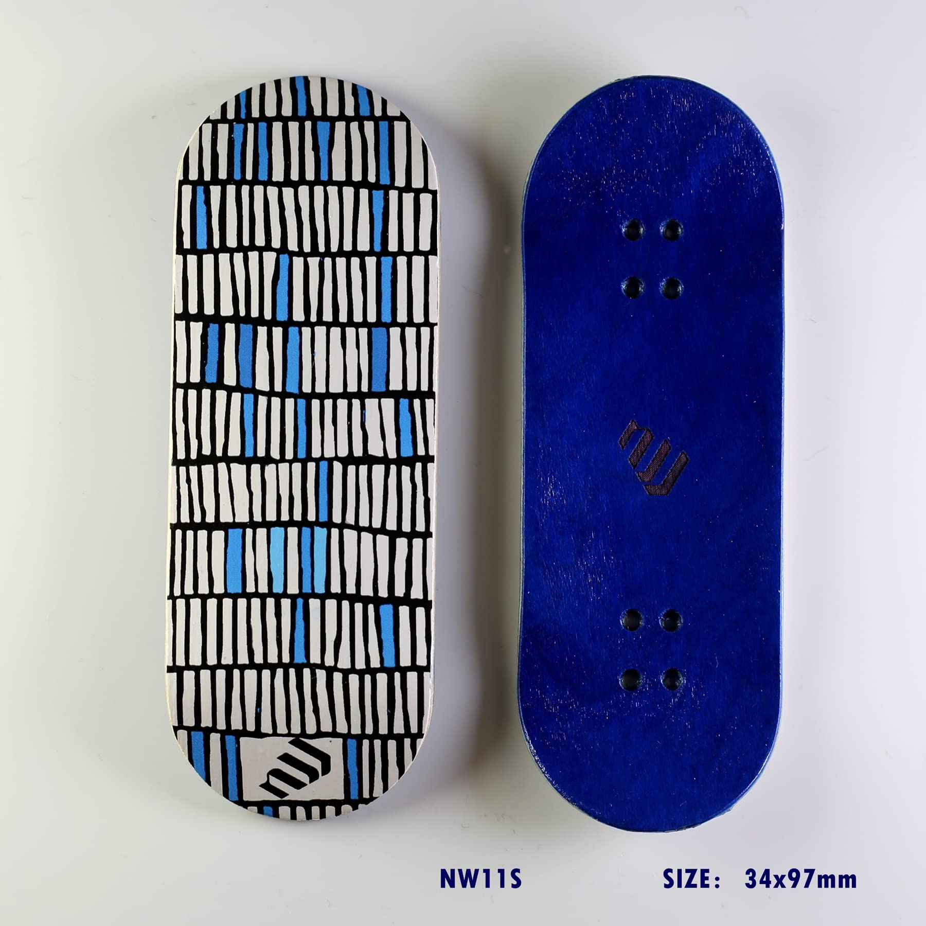 NOAHWOOD PRO Fingerboards Finger Skateboards(NW11s Kickflip Deck 97mmx34mm 5-Layer Colour Maple Wooden Handmade)+((Update 34.5mm ARK-i Trucks)+(NW iii Logo Handmade Wheels) (Noahwood vii)