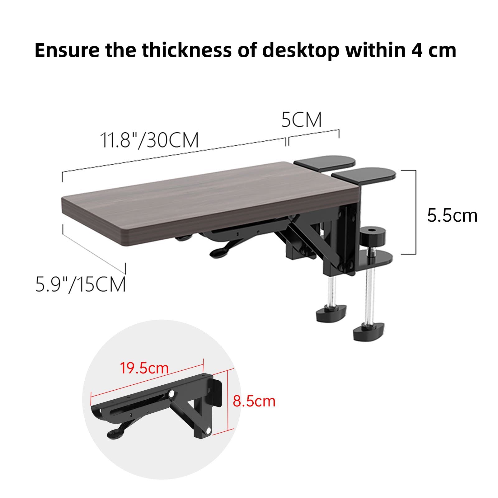 OUGIC Computer Armrest Computer Desk Computer Desk Adjustable Armrest Support Ergonomic Rotating Armrest Support for Table Desk Chair Desk