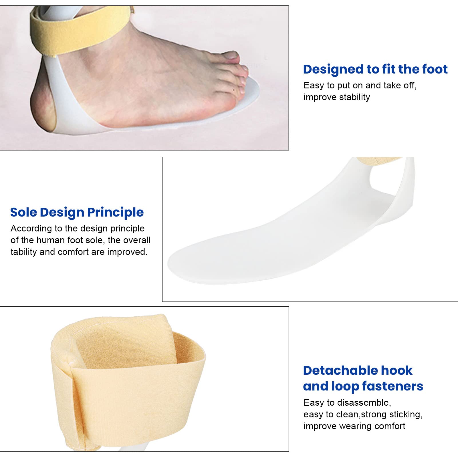 Ankle Support Brace, Ankle Foot Orthosis Support Half Palm Ankle Braces Foot Orthosis Ultra Thin Tailorable Lightweight Drop Foot Stabilizer Sprains Ankle Wrap Support for Ankle Injury (S Right Foot)