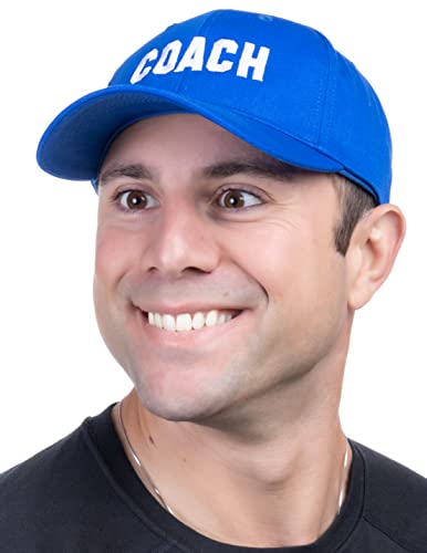 Ann Arbor T-shirt Co. Coach | Royal Blue Coaching Baseball Hat, Men & Women Team Cap - (Royal, HighHat)