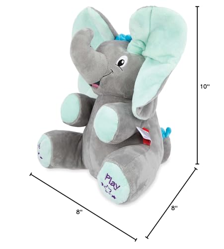 Nuby Peek a Boo Friends Animated Plush Toy with Music and Interactive Play, Baby Elephant