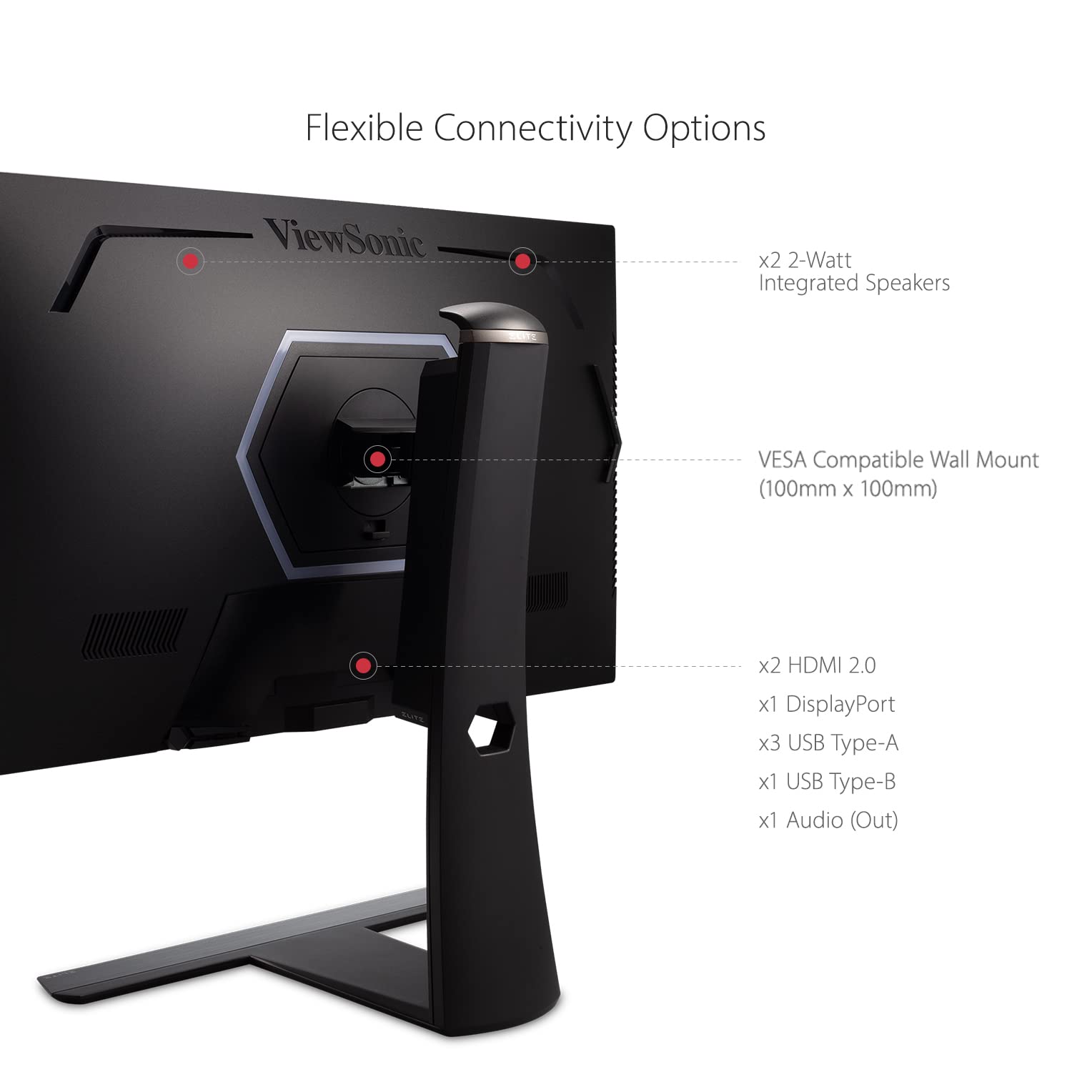 ViewSonic XG250 25 Inch 1080P 1MS 280Hz IPS Gaming Monitor With GSYNC Compatible, HDR400, RGB Lighting, And Advanced Ergonomics For Esports