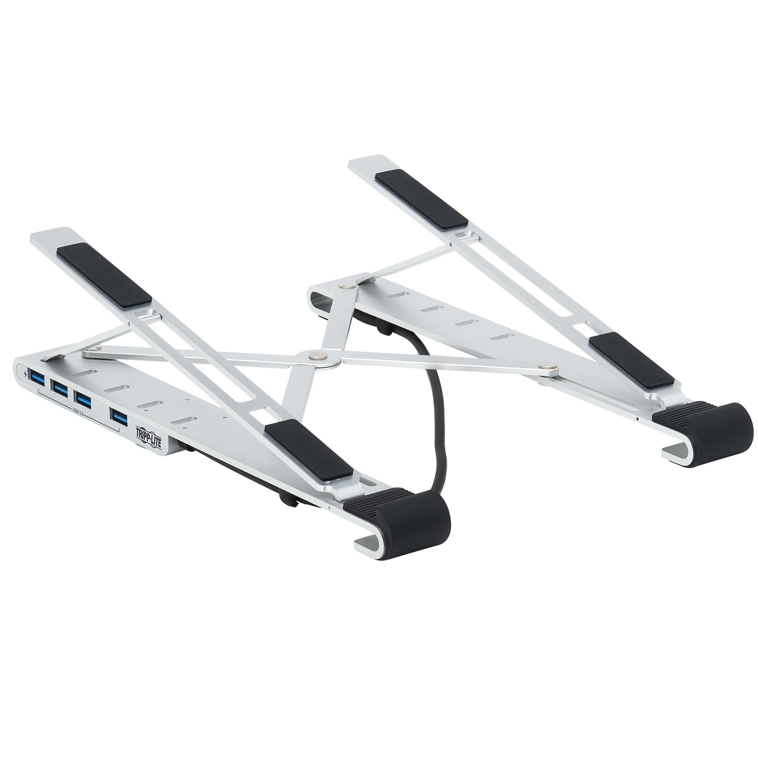 Tripp Lite Inclined Laptop Stand USB-C Hub Four USB-A Ports, USB 3.2 Gen 1, 5 Gbps Data Transfer, 100W Power Delivery Charging 20V 5A, Sturdy Adjustable/Foldable Stand, 1-Year Warranty (U460-ST4-4A-C)