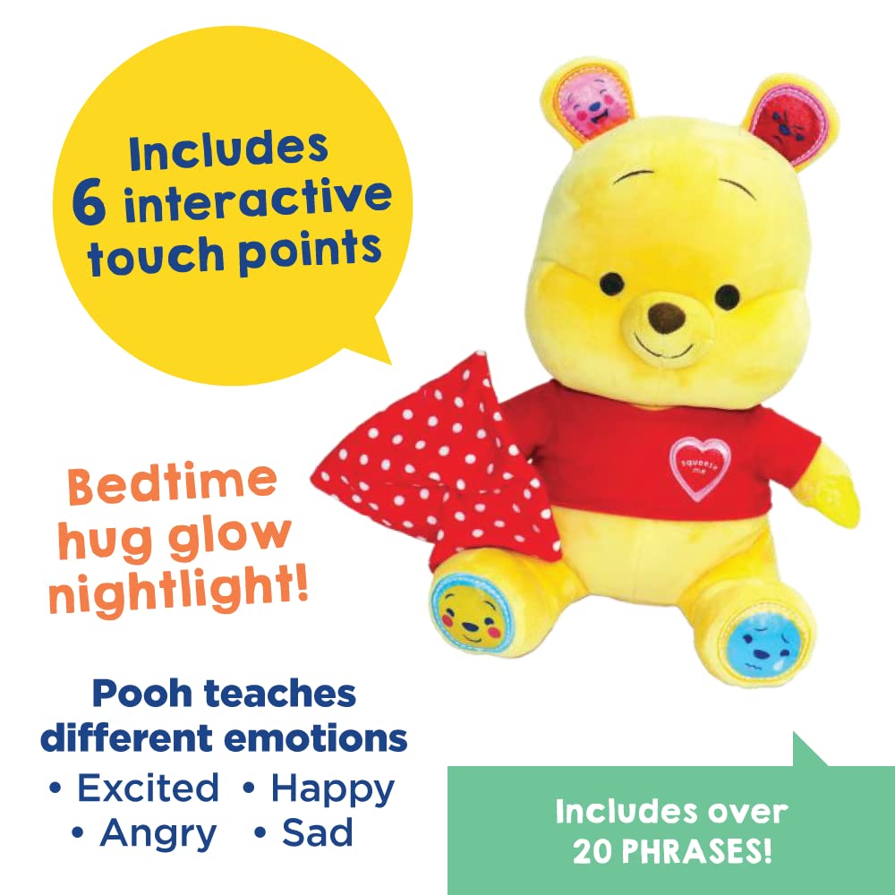 Disney Hooyay Real Feels Interactive Winnie The Pooh Plush Early Learning Toy Teaches Toddlers About Emotion with Night Lite Mode for 18 Months and Up