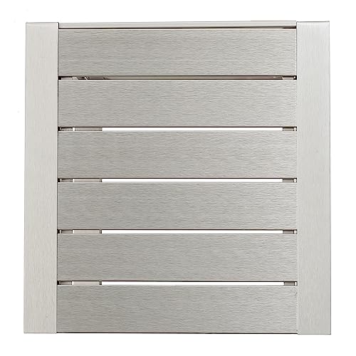Christopher Knight Home Cape Coral Outdoor Aluminum Club Chairs with Side Table, Khaki / Silver