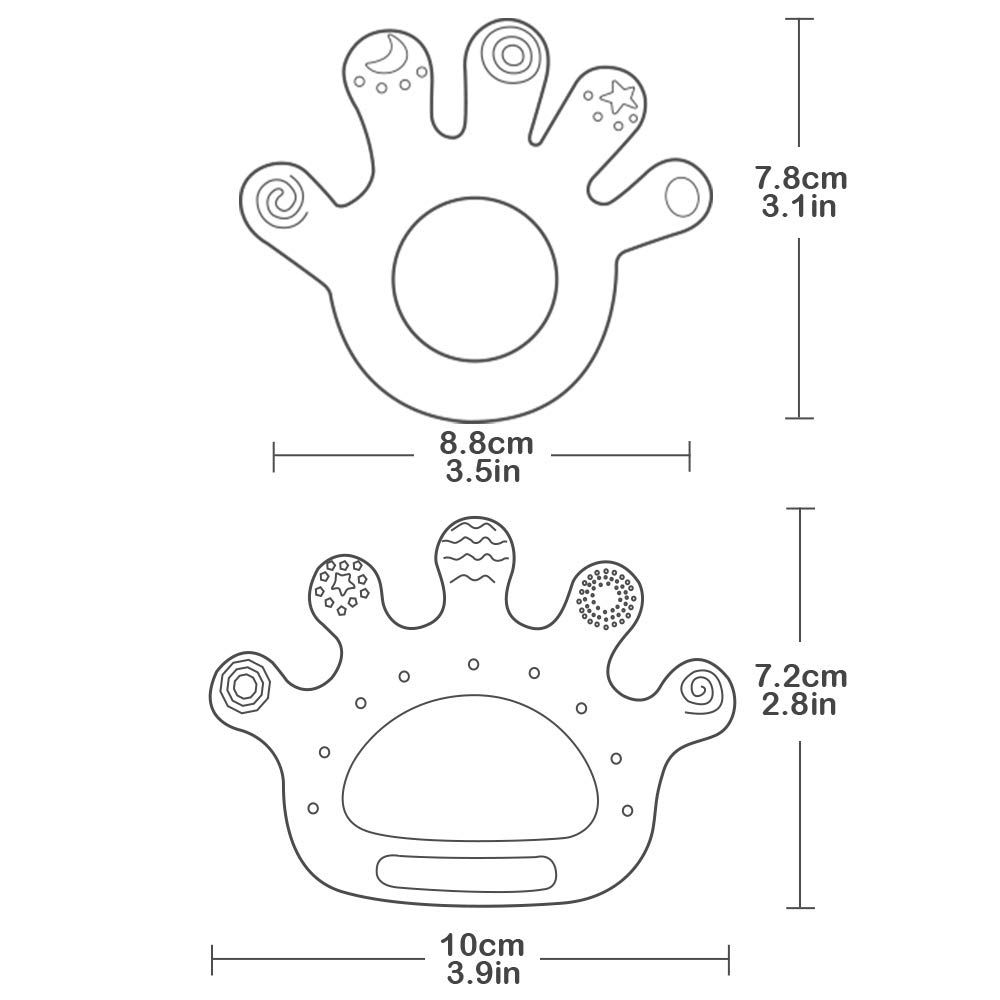 haakaa Baby Teething Toys Baby Teethers Toys for Babies Palm Silicone Teether Combo, Soothe Teething Pain and Itching Gums, BPA Free, 3M+