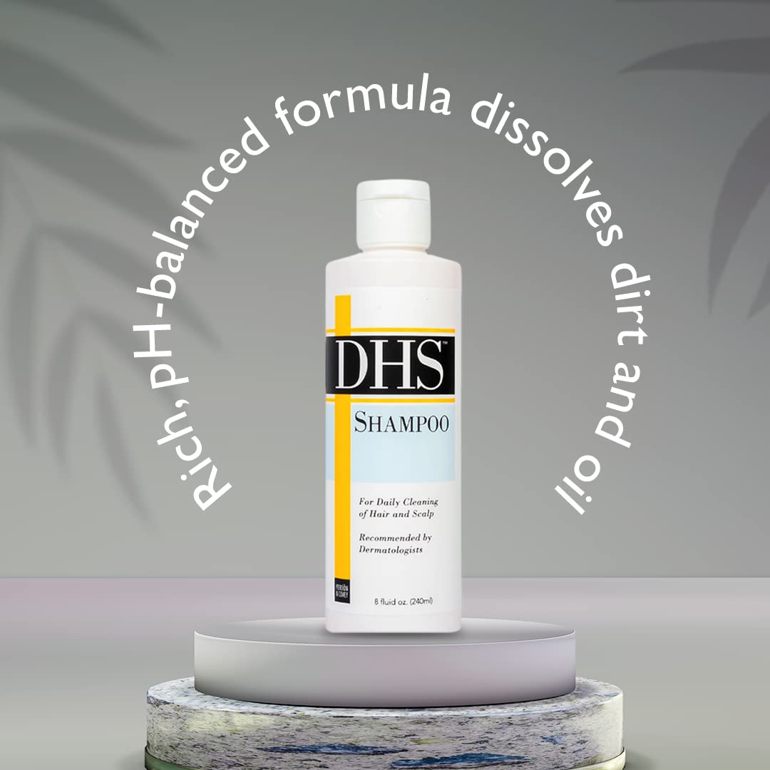 DHS Regular Scalp Shampoo 8 oz - Daily Hair Cleansing, pH Balanced Formula, Dissolves Dirt and Oil, Gentle Deep Clean with a Light, Fresh Scent (Pack of 1)