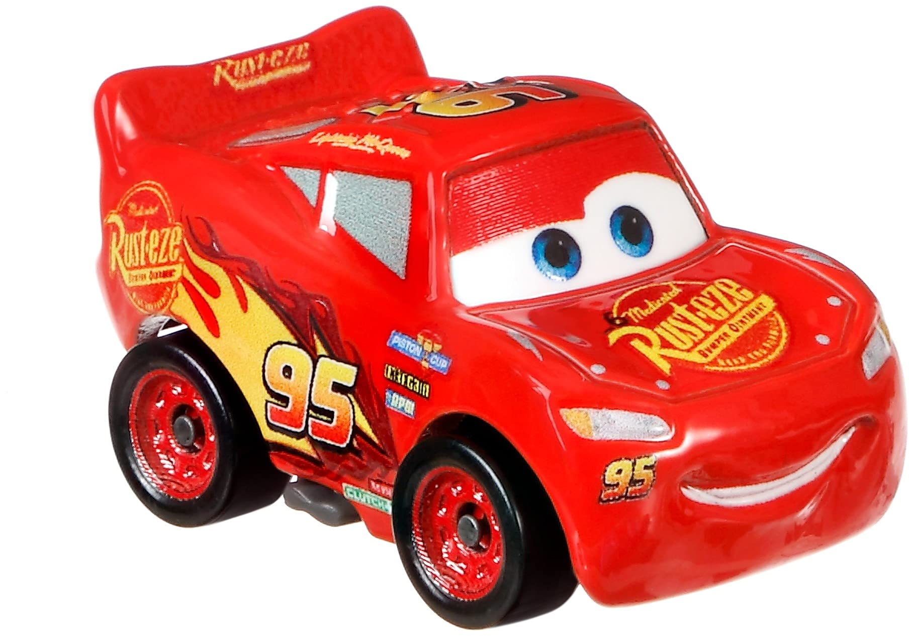 Disney Pixar Cars Mini Racers Pack of 3, [Cotter Pin Series] Hot Rod Smokey, River Scott, and Lightning McQueen